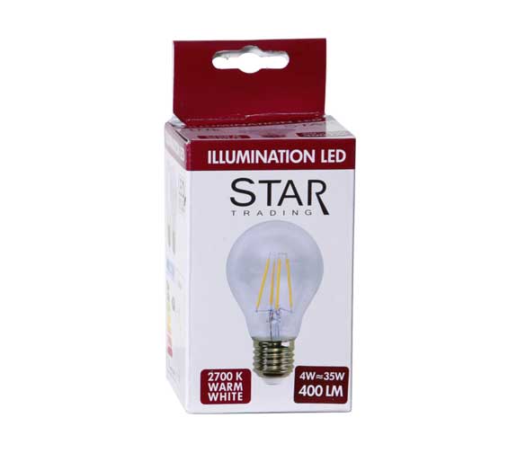 Illumination Normal Filament A60 4W E27 Klar 470Lumen | Nordic LED