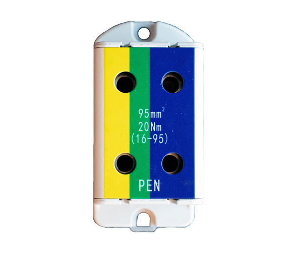 Kobl.klemme Al/Cu 95mm2 Dobbel Gul/Grønn/Blå | Nordic LED