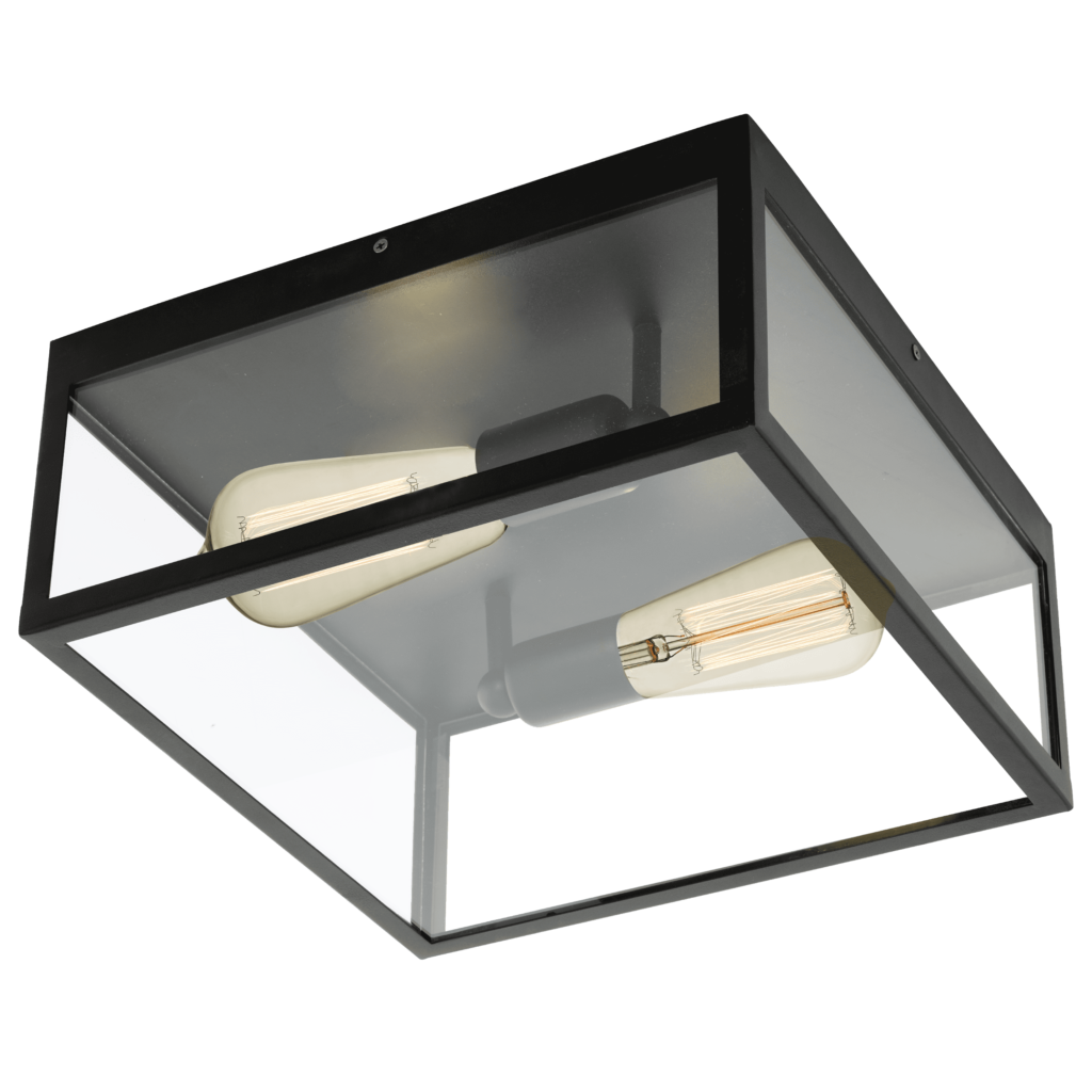 Charterhouse Taklampe 2xE27 Sort/Glass