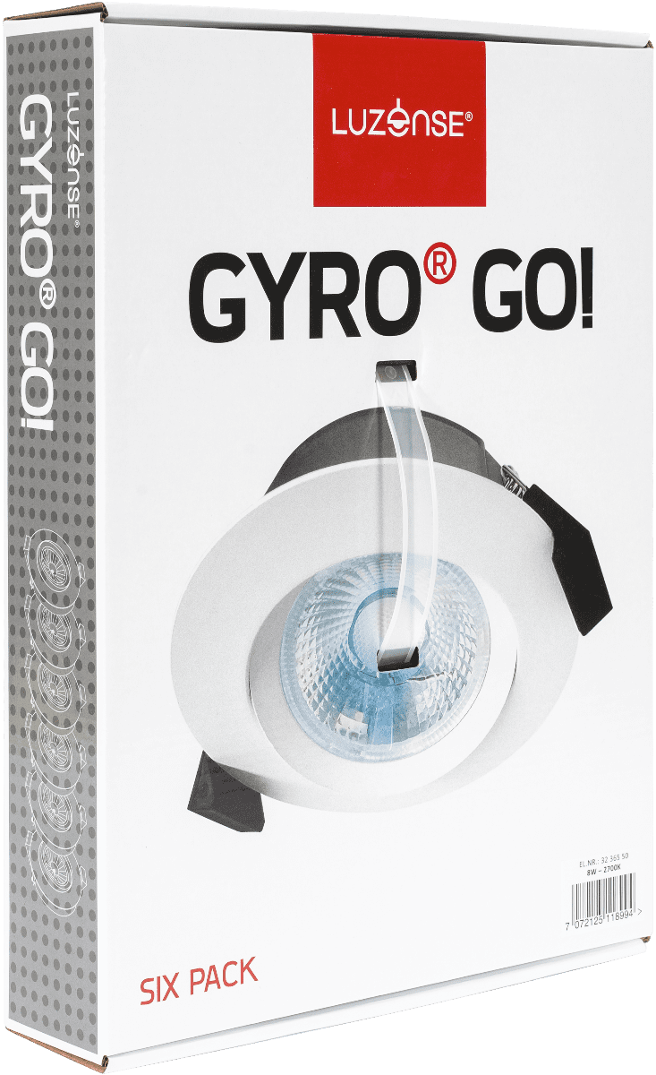 Gyro Go 6-pack 8W 2700K IP44 – Moderne Downlights